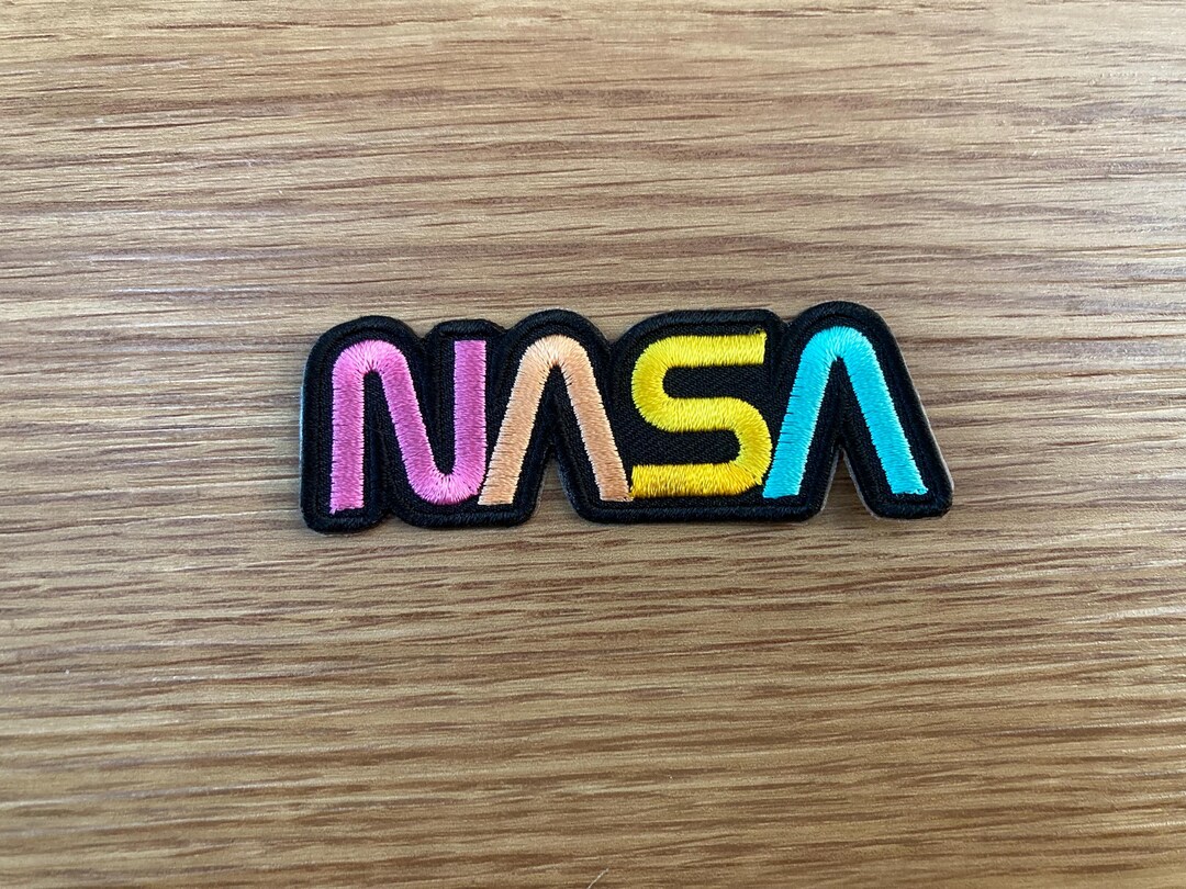 Colorful Nasa Worm Iron on Patch, Teal - Etsy