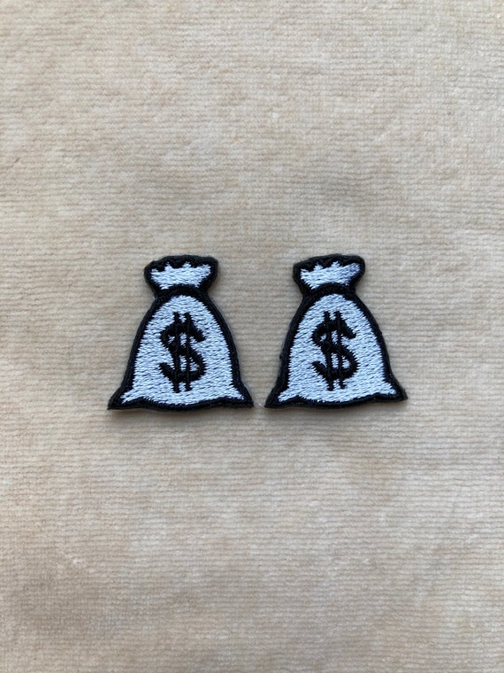 A Pair of Mini Money Bag With Dollar Iron on Patch | Etsy
