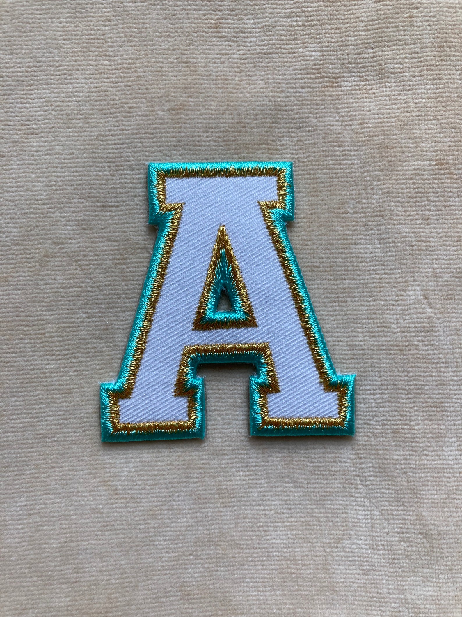 2.25 inches Double Outline Varsity Letter Iron On Patch | Etsy