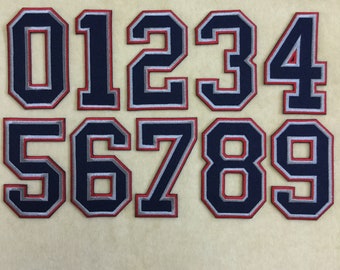 5 Inches Double Outline Varsity Number Iron on Patch | Etsy