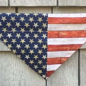 American Flag Dog Bandana, Slides Over the Collar, Cat Bandana, Dog ...
