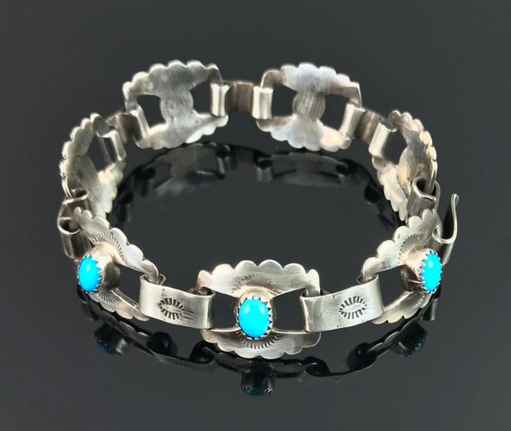 Fred Harvey Era Sterling Turquoise Native American Li… - Gem