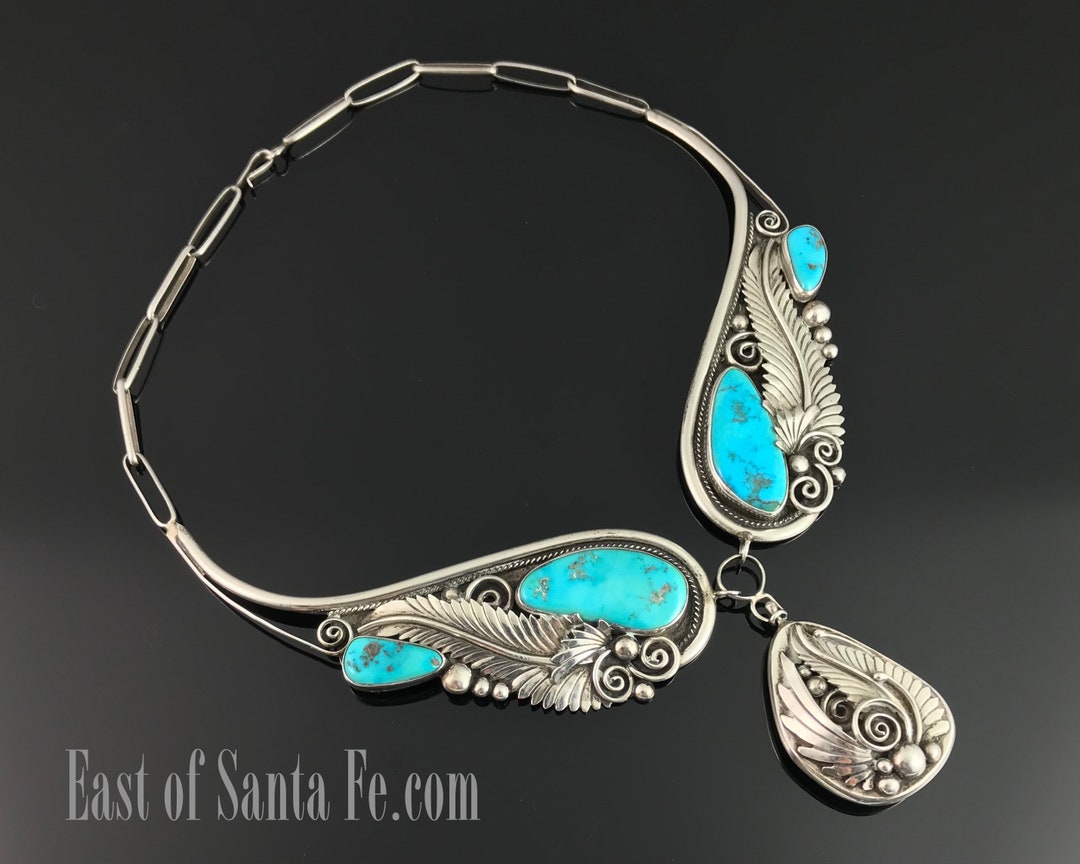 Spinner (reversible) Turquoise Navajo Native American Necklace ...