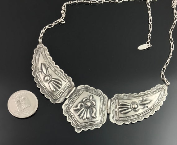 Navajo Sterling Silver Collar Necklace Native America… - Gem