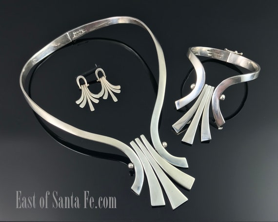 Mexican Modernist Pectoral Hinged Collar Necklace, Br… - Gem
