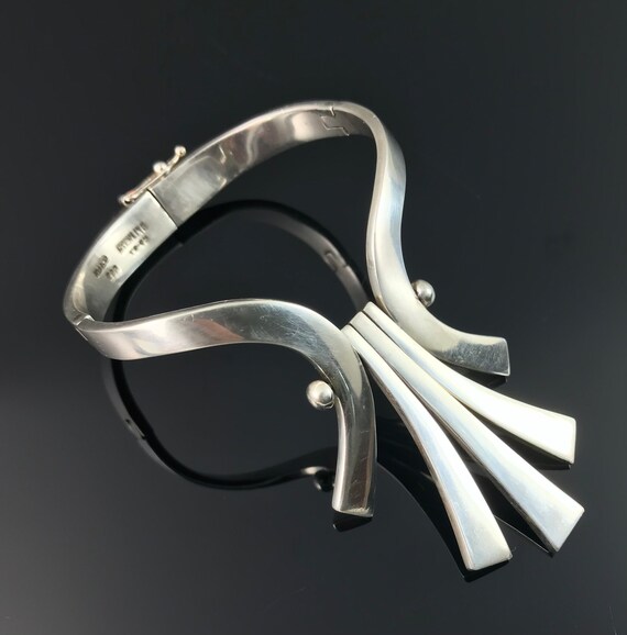 Mexican Modernist Pectoral Hinged Collar Necklace, Br… - Gem