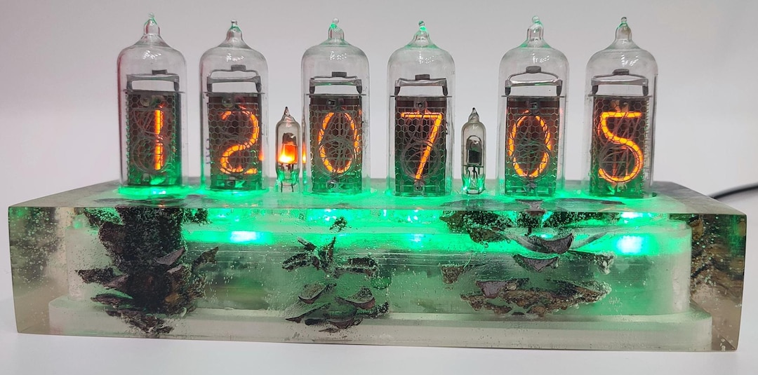 Fully Assembled Nixie Tube Clock In14(6 Tube) Green Backlight in an ...