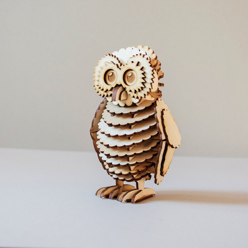 Owlet wooden model kit Owl owlish eagle owl tawny owl | Etsy