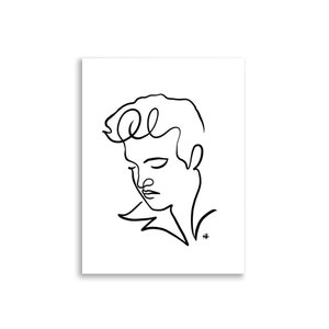 The Elvis Presley - Art Print - Minimal One Line Drawing of the King ...