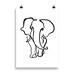 The Elephant II - Art Print - Simple One Line Drawing of an Elephant ...