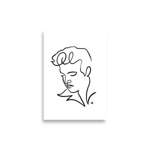 The Elvis Presley - Art Print - Minimal One Line Drawing of the King ...