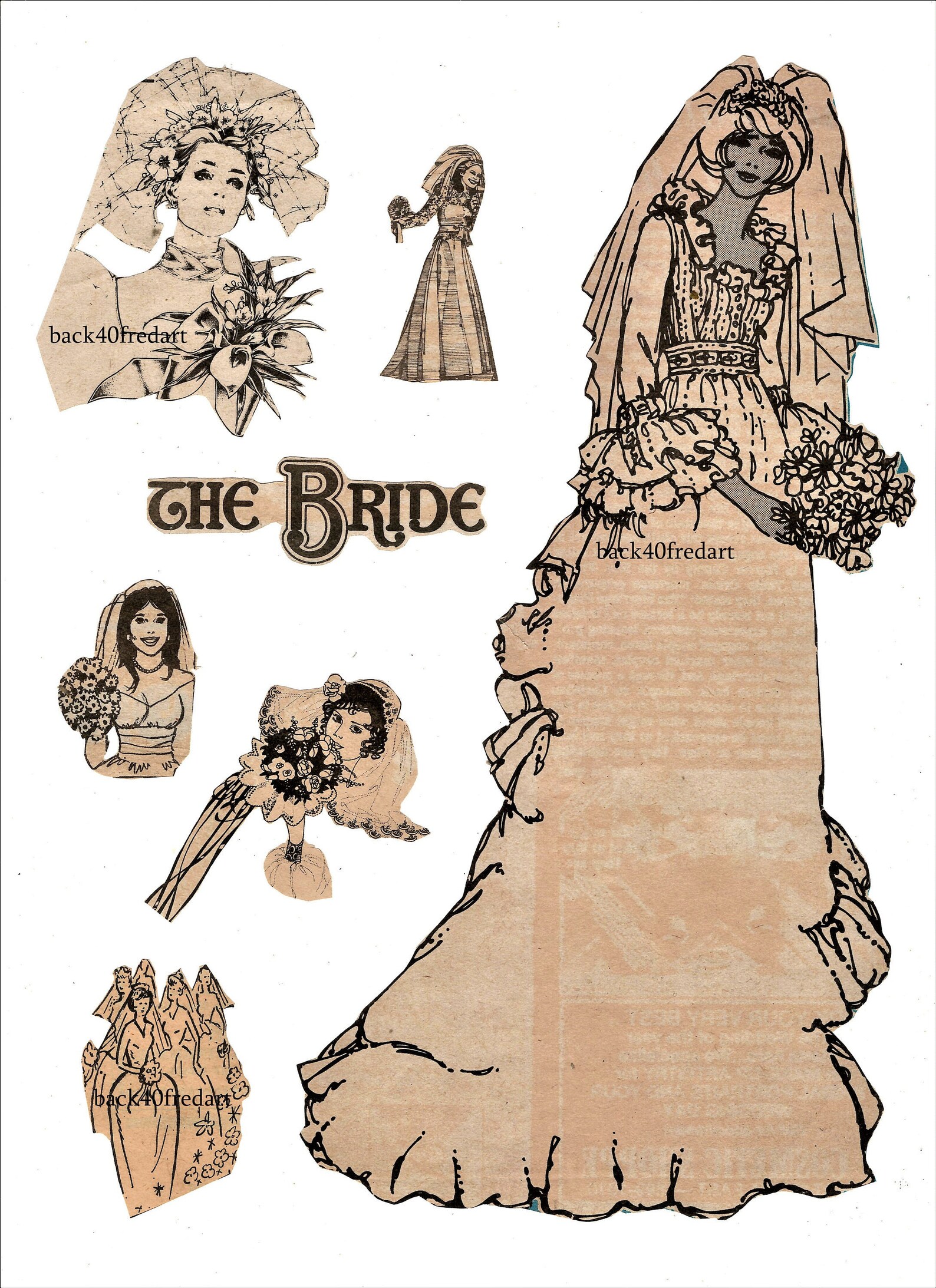 Bride Clip Art Diy Wedding Clip Art Fashion Illustration DIGITAL ...