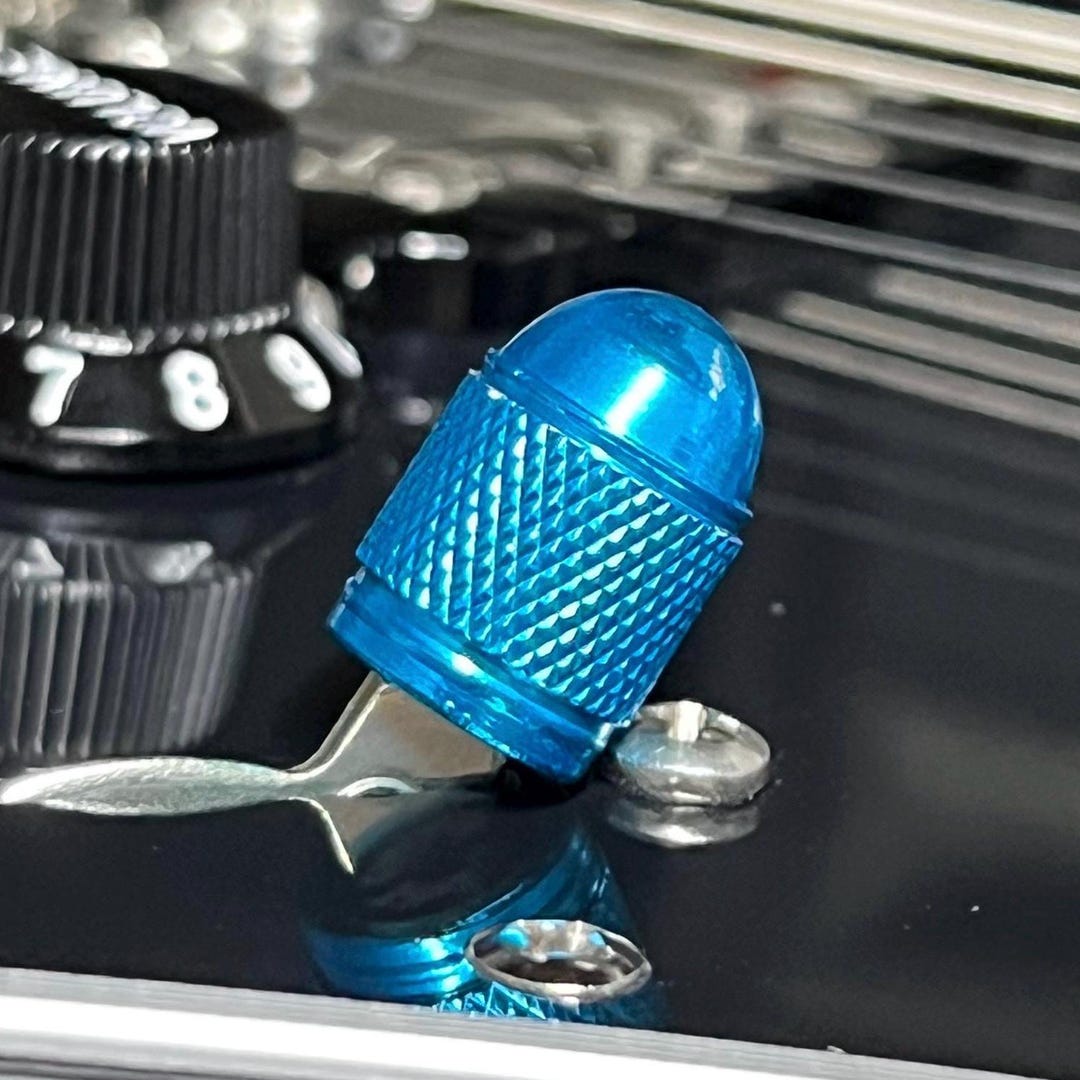Kinnatone Light Blue Stubby Knurled Guitar Switch Tip for Blade Style ...