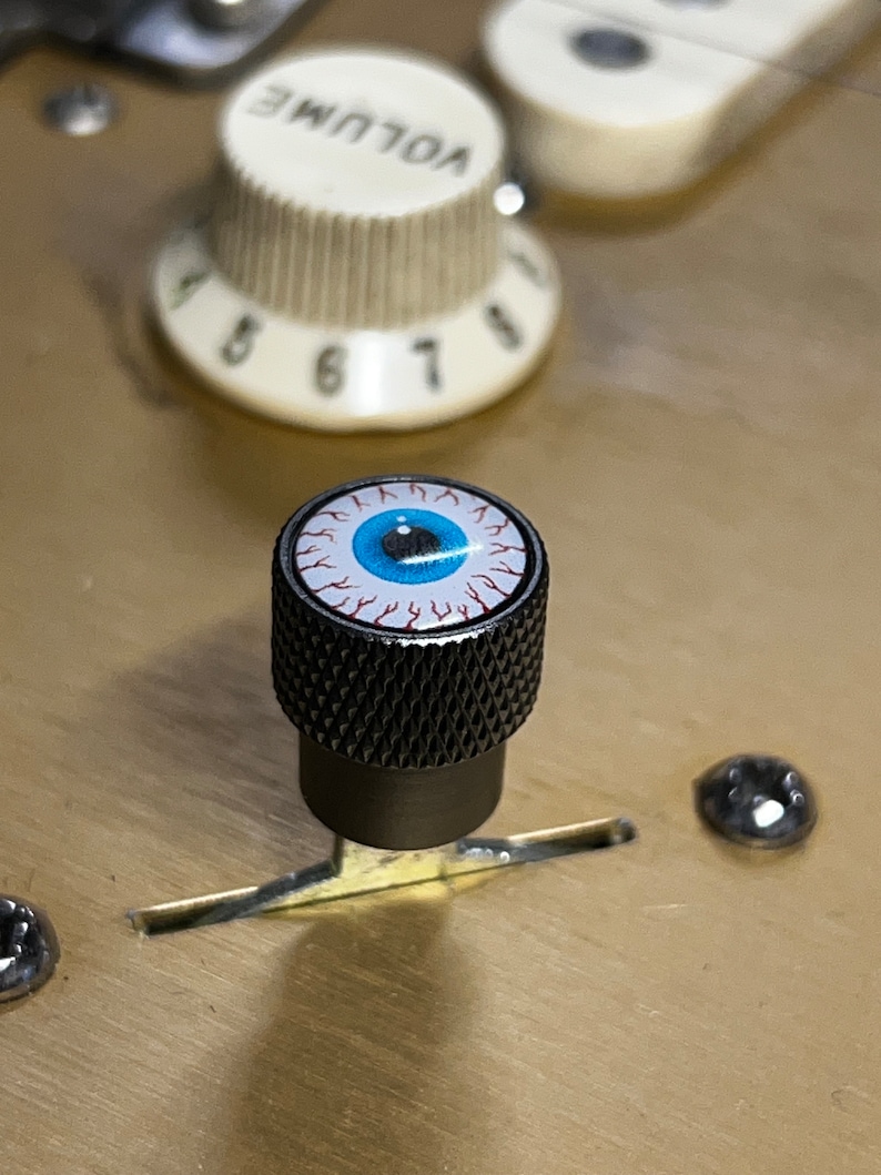 Kinnatone Eyeball Black Chrome Switch Tip: Fender/prs/schecter Guitar Knob - Etsy