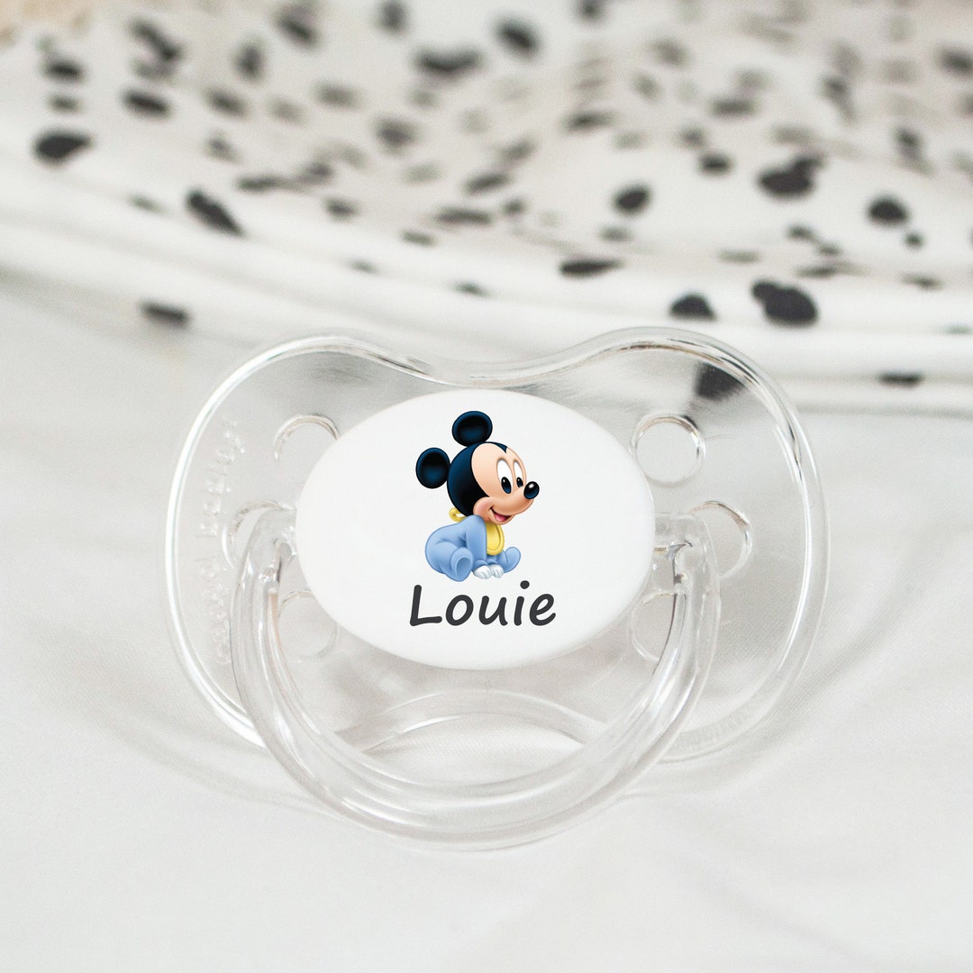 2-PACK Personalised Dummy Pacifier Soother, Various Teats, BABY MOUSE 2 ...