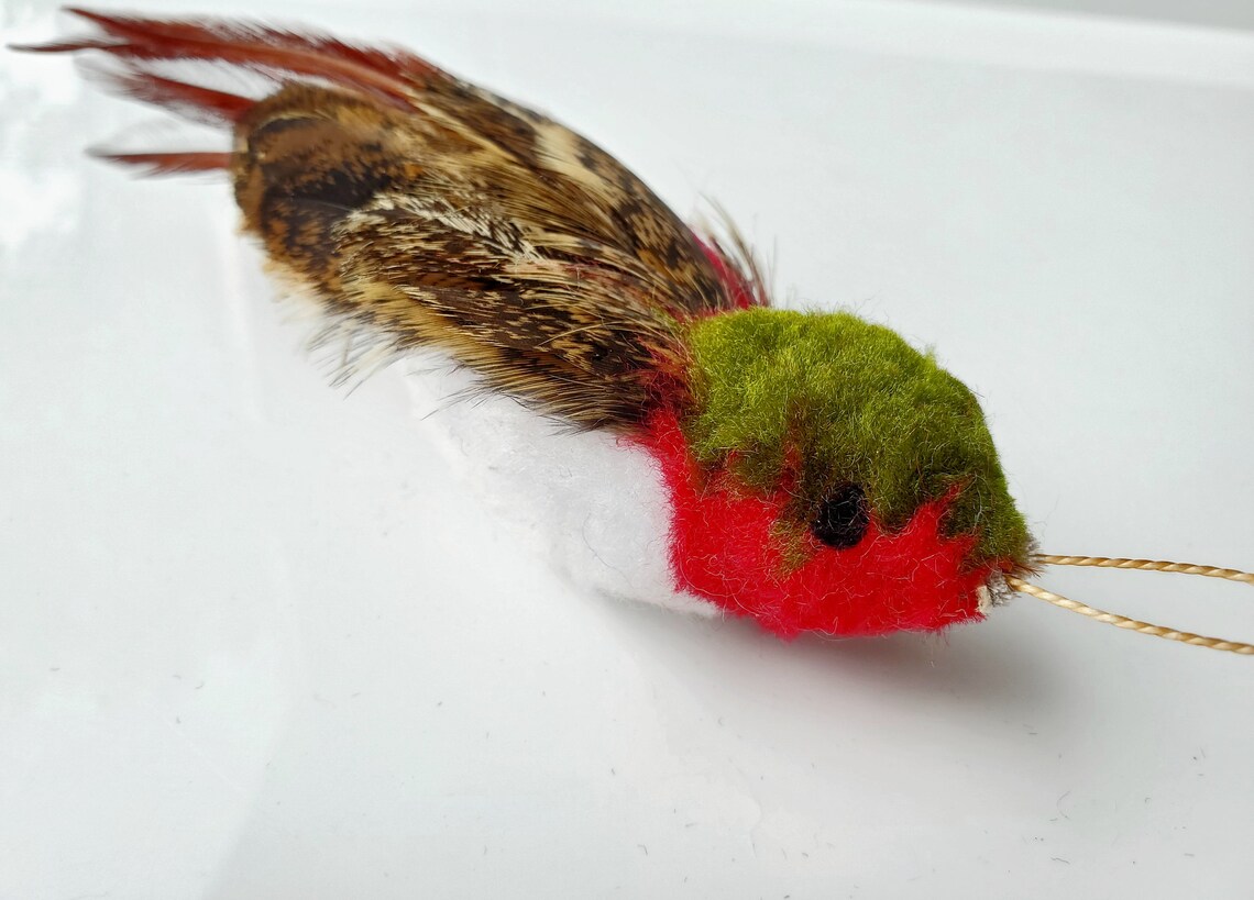 Robbie Robyn Bird Cat Toy by Tiga Toys Realistic Feather Chase - Etsy