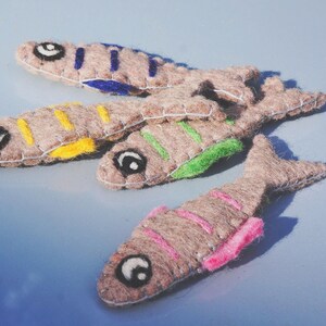 1 X Single Sardine Fish Cat Nip Filled Cat Toy by Tiga Toys, Soft Felt ...