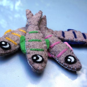 1 X Single Sardine Fish Cat Nip Filled Cat Toy by Tiga Toys, Soft Felt ...