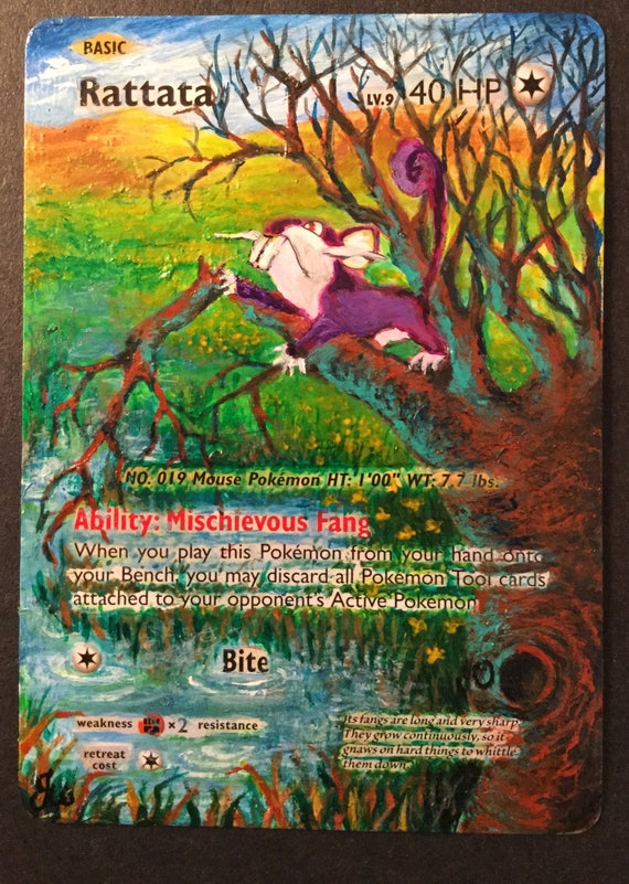 Rattata Extended Art Pokemon Trading Card | Etsy