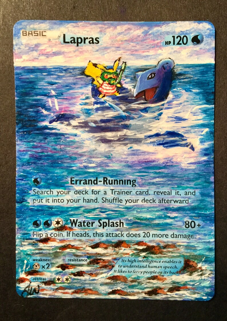 Lapras With Pikachu Extended Art Pokemon Trading Card - Etsy