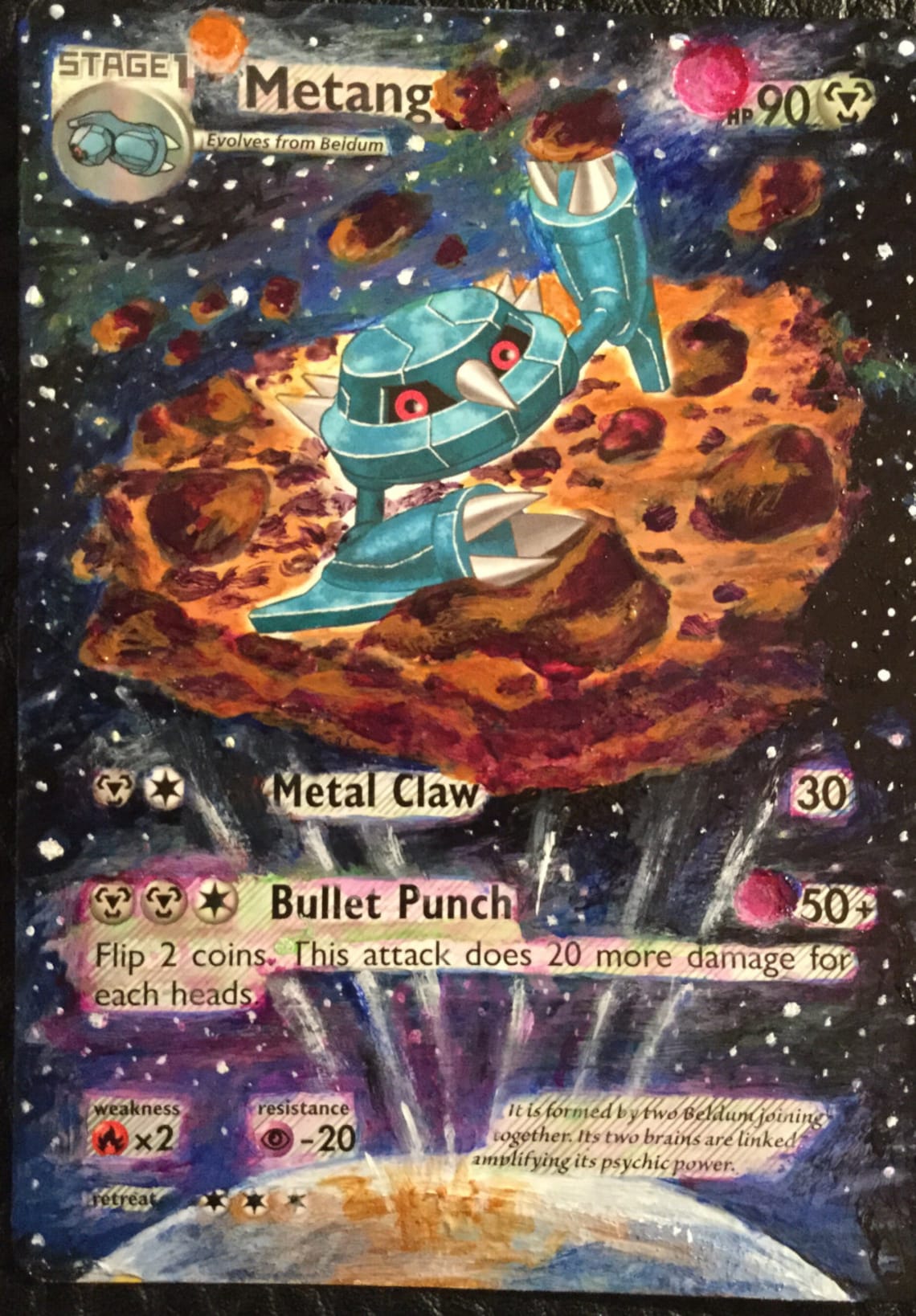 Metang Extended Art Pokemon Trading Card | Etsy