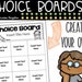Choice Board Student Menu Tic Tac Toe Blank Templates Create Your Own ...