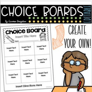 Choice Board Student Menu Tic Tac Toe Blank Templates Create Your Own ...
