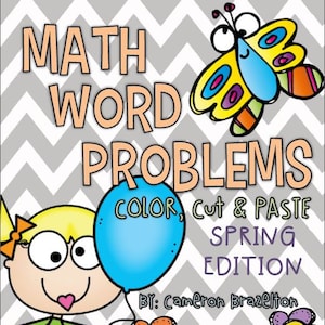 Math Word Problems Color Cut Paste Spring (common Core Aligned) - Etsy