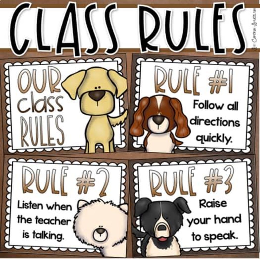 Classroom Rules Posters EDITABLE Back to School Dog Theme INSTANT ...