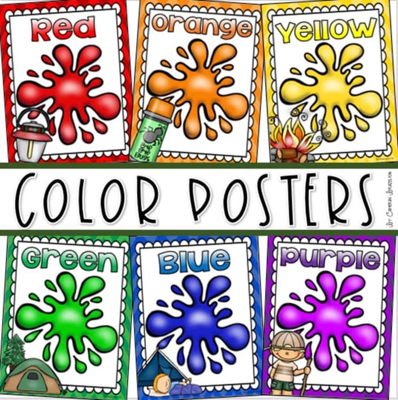 Color Posters Signs Bulletin Board Camping Camp Out Theme INSTANT ...
