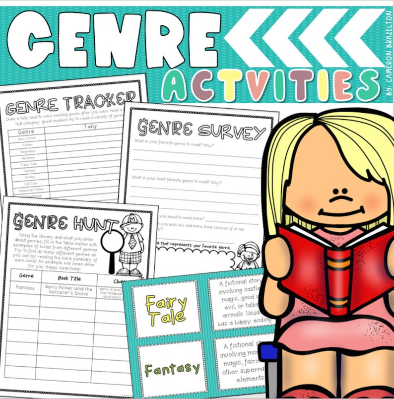 Reading Genre Activities (matching Game, Surveys, Quiz, Book Review) - Etsy