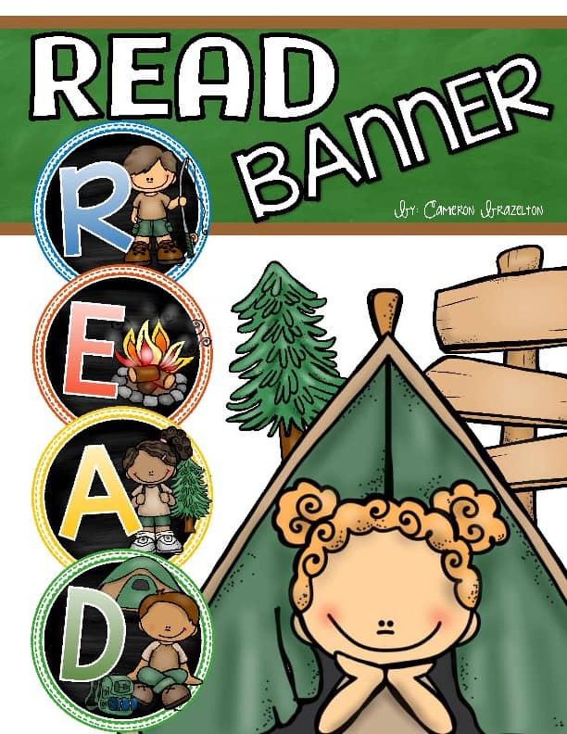 Reading Banner Classroom Decoration Bulletin Board Camping Camp Out ...