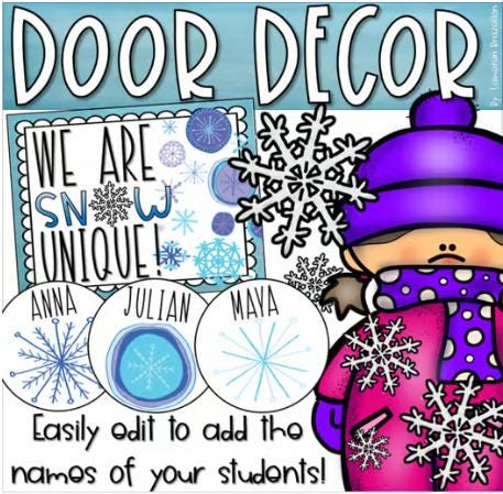 Christmas Winter Snowflake Door Decorations Bulletin Board Display ...