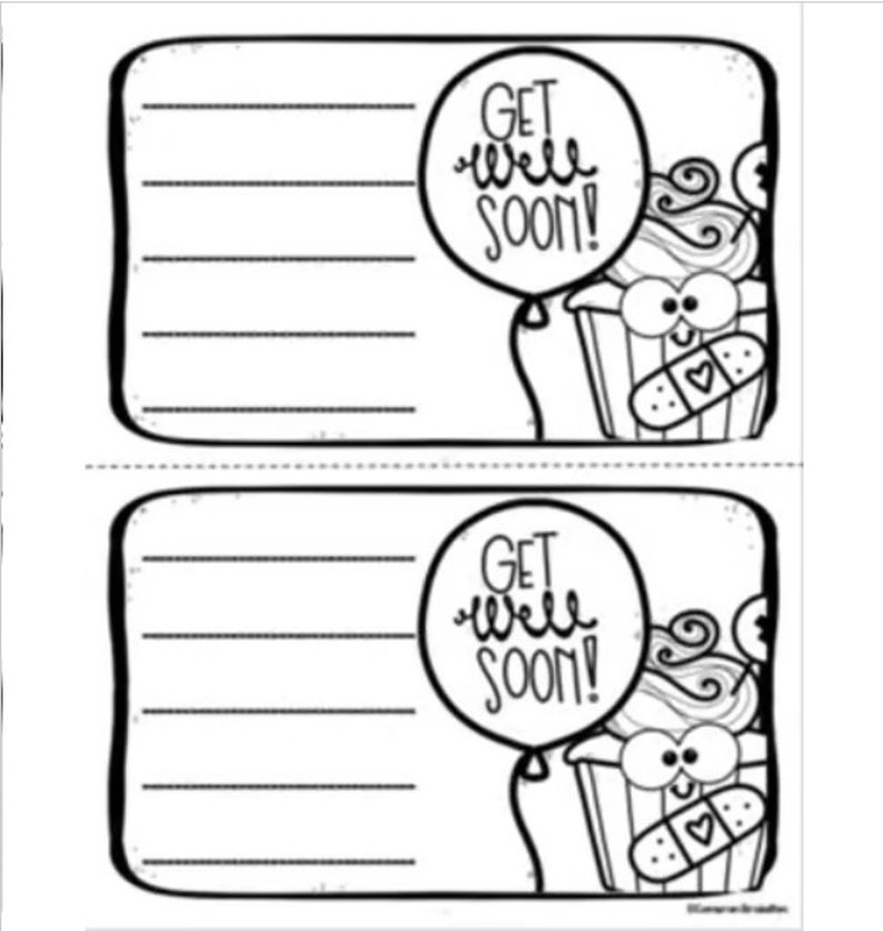 Get Well Soon Cards Mini Book Activity for Sick Students or Class - Etsy