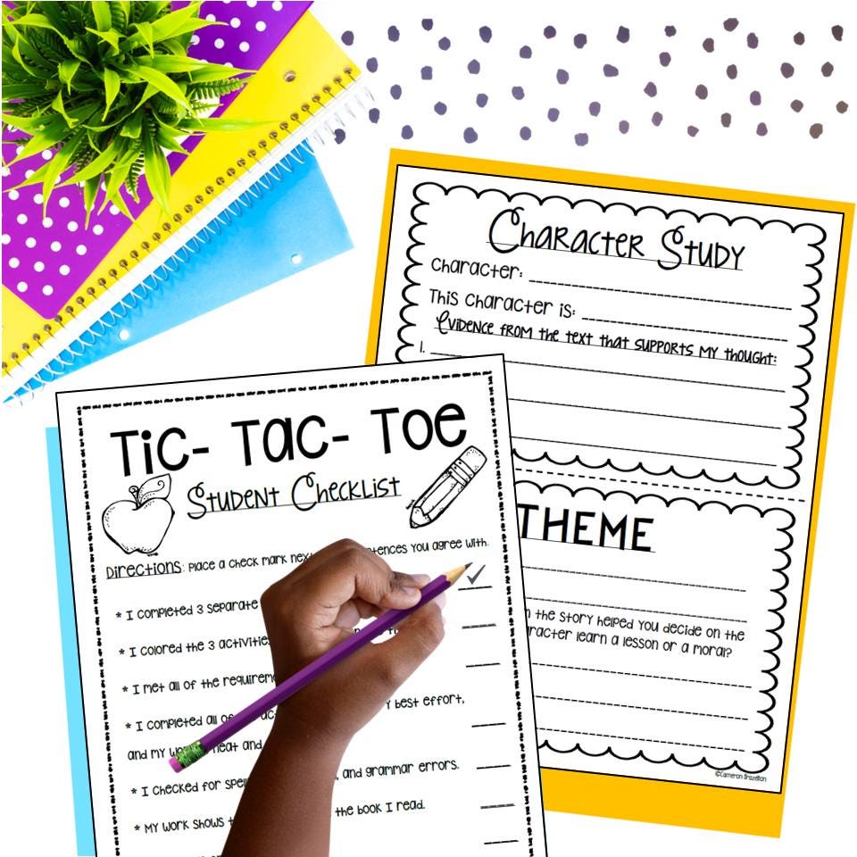 Fiction Reading Response Tic Tac Toe Choice Board Printable Instant ...