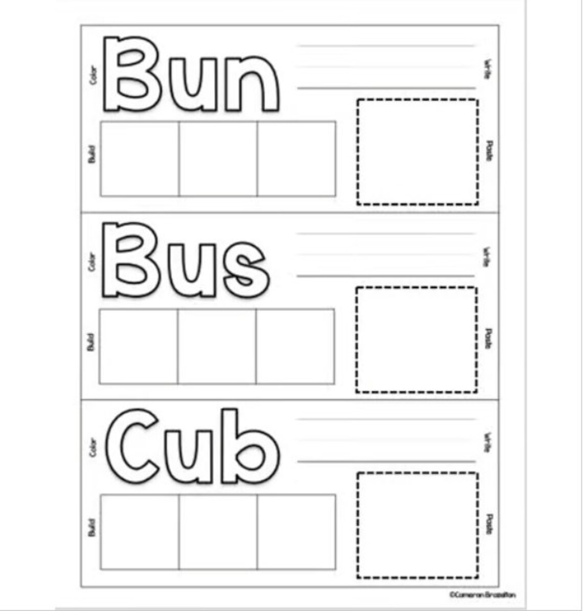CVC Word Families Phonics Mini Booklet Activity Vowels A, E, I, O, U ...