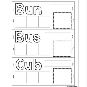 CVC Word Families Phonics Mini Booklet Activity Vowels A, E, I, O, U ...