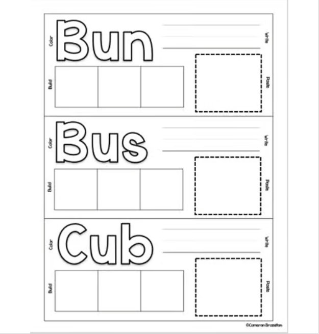 CVC Word Families Phonics Mini Booklet Activity Vowels A, E, I, O, U ...