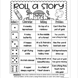 Roll a Story Writing Activity Literacy Center Year Round Every Month ...