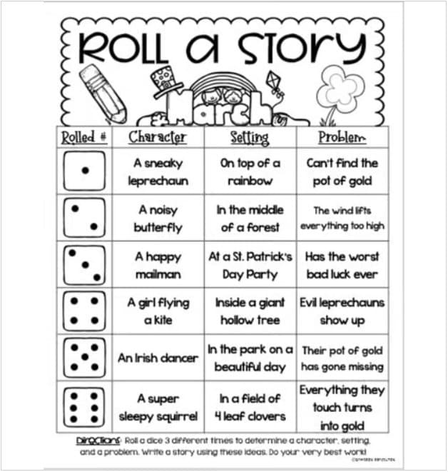 Roll a Story Writing Activity Literacy Center Year Round Every Month ...
