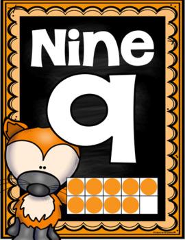 Number Posters Signs 0-20 Ten Frames Woodland Animals Forest Theme ...