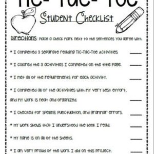 Reading Response Non Fiction Tic Tac Toe Menu Choice Board - Etsy