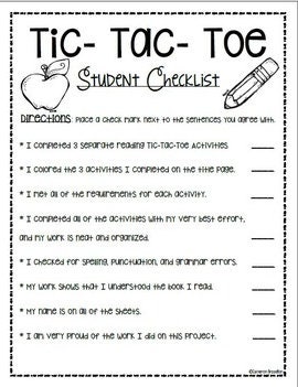 Reading Response Non Fiction Tic Tac Toe Menu Choice Board - Etsy