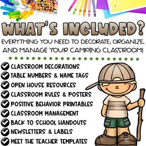 Camping Camp Out Classroom Decorations and Management Mega Bundle ...