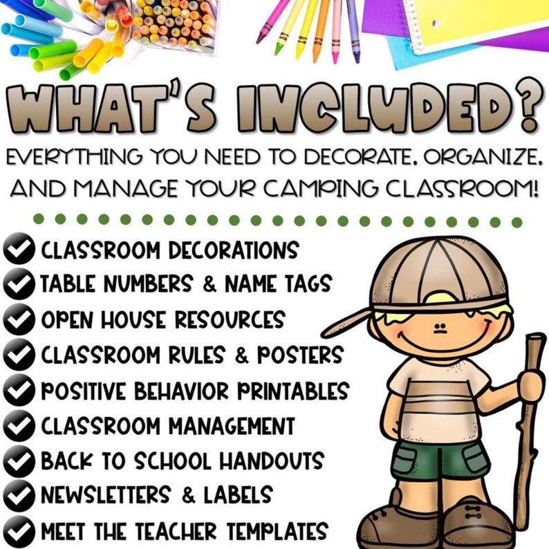Camping Camp Out Classroom Decorations and Management Mega Bundle ...