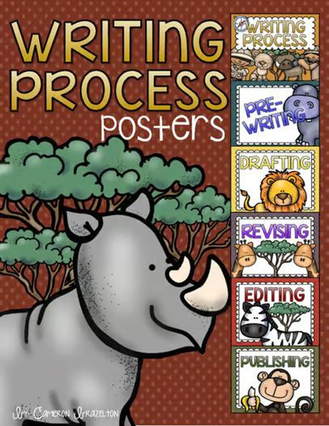 Writing Process Posters or Clip Chart Jungle Safari Theme INSTANT ...