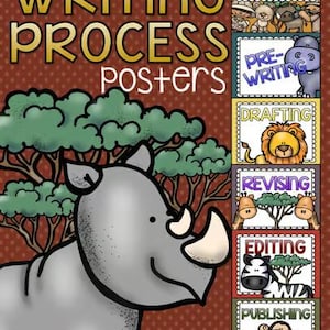Writing Process Posters or Clip Chart Jungle Safari Theme INSTANT ...