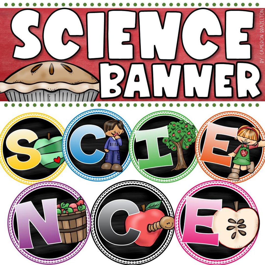 Apple Theme Science Banner: Classroom Bulletin Board Decor (printable ...