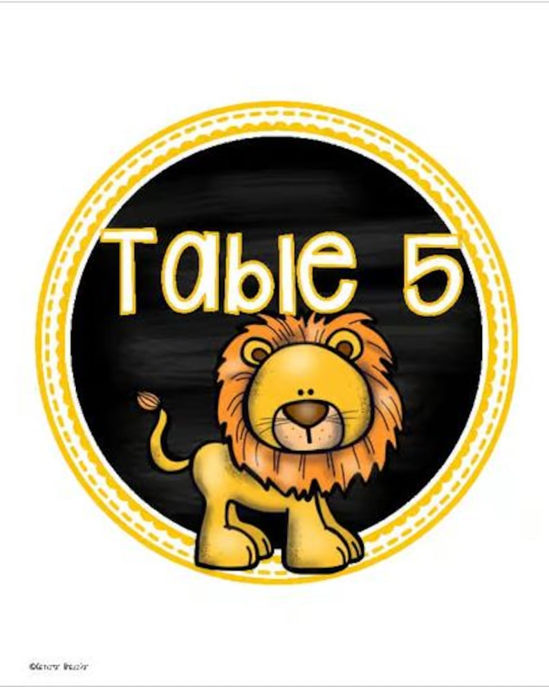 Table Numbers Signs Jungle Safari Theme Editable INSTANT DOWNLOAD - Etsy
