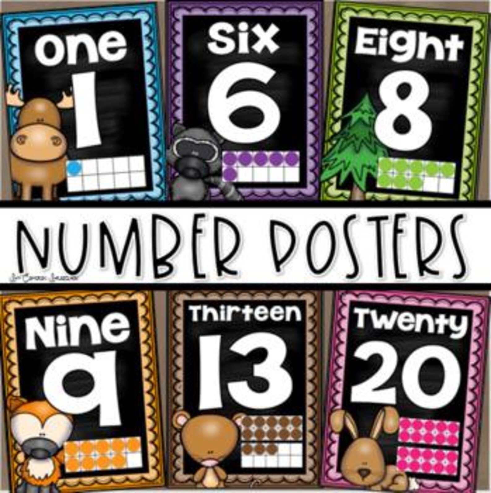 Number Posters Signs 0-20 Ten Frames Woodland Animals Forest Theme ...